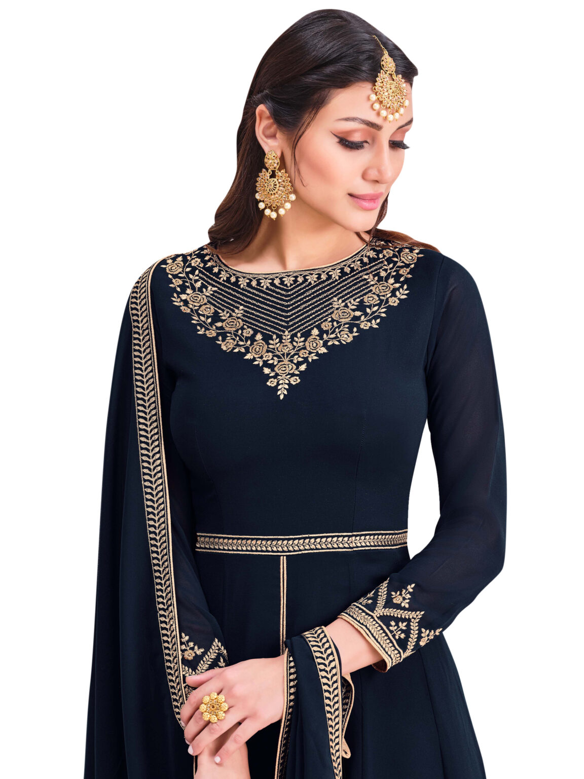 Elegant Floral Jardoshi Work With Designer Pattern – ElegantFashionWear.in